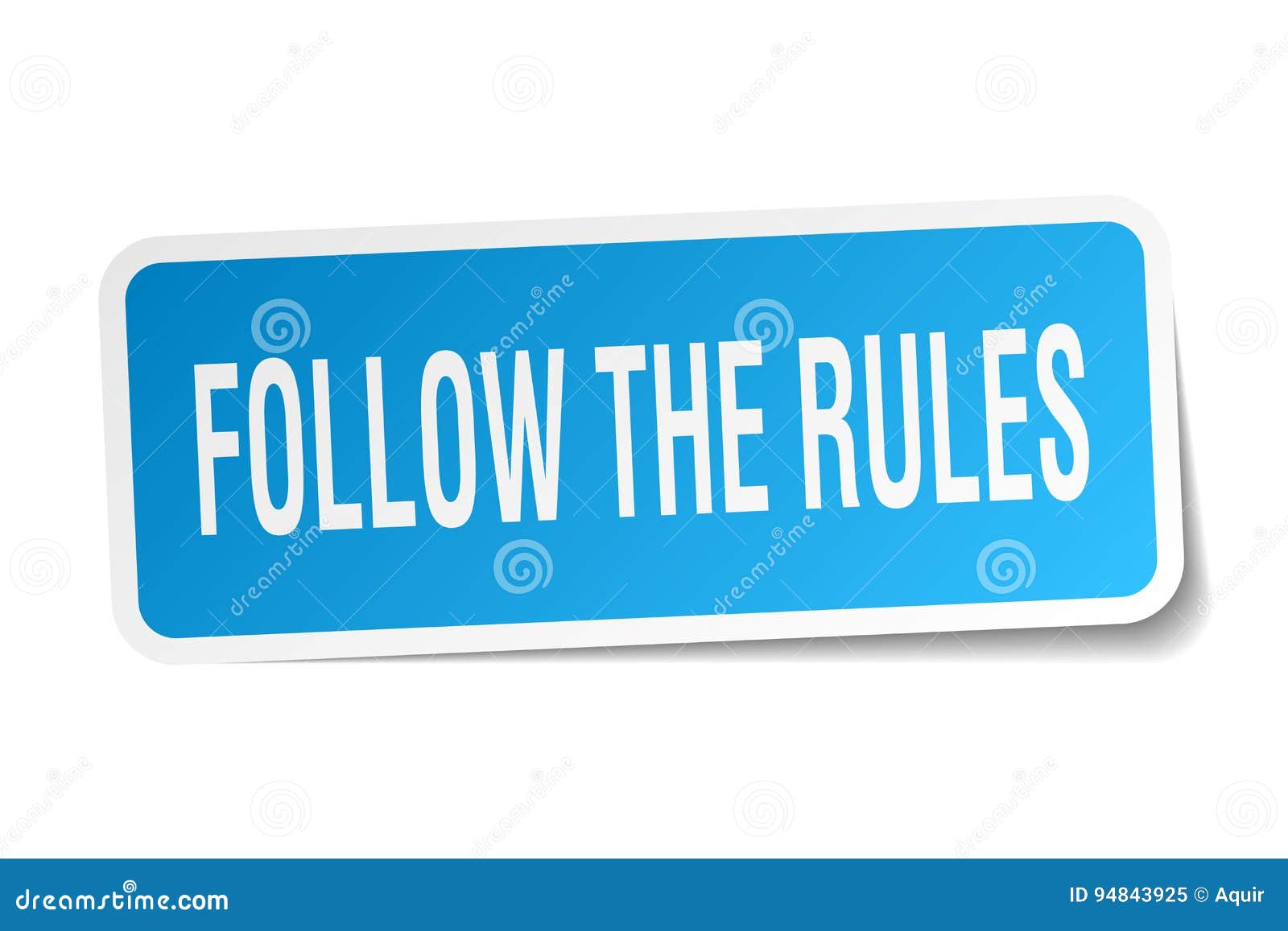 Follow the Rules Square Sticker Stock Vector - Illustration of rules ...