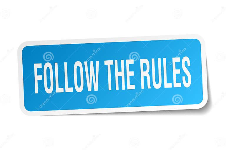 Follow the Rules Square Sticker Stock Vector - Illustration of rules ...