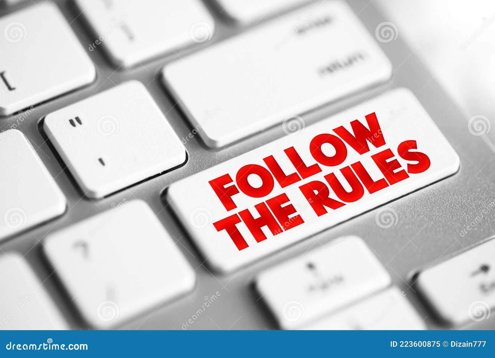 Follow the Rules Text Button on Keyboard, Concept Background Stock ...