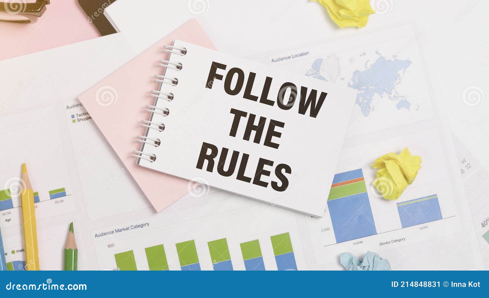 The Rules Text Written on a Notebook with Documents Stock Image - Image ...