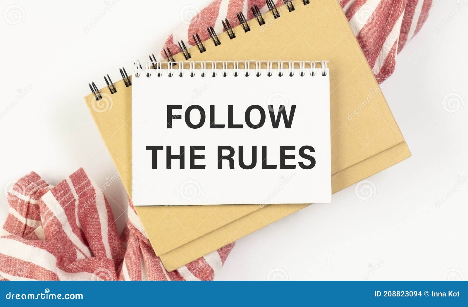 Follow the Rules Text Written on a Notebook on White Stock Photo ...