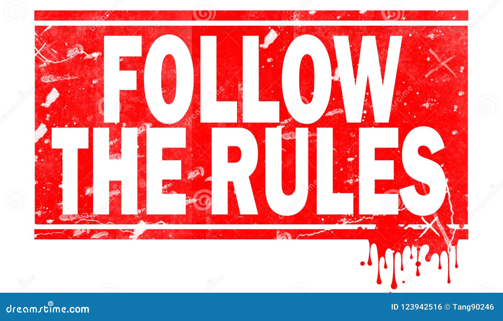 Follow the Rules in Red Frame Stock Illustration - Illustration of ...