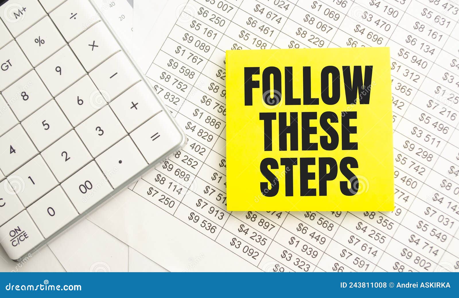 Follow these Steps on the Paper. Concept Stock Photo - Image of project ...