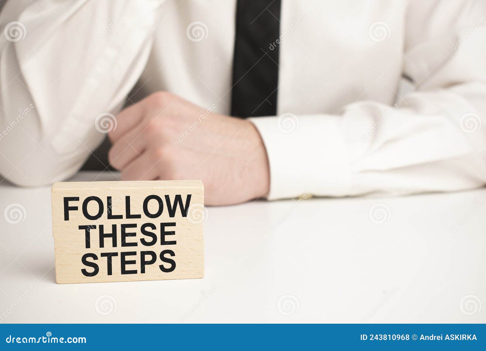 Follow these Steps Text on White Paper on the Wood Table Stock Photo ...
