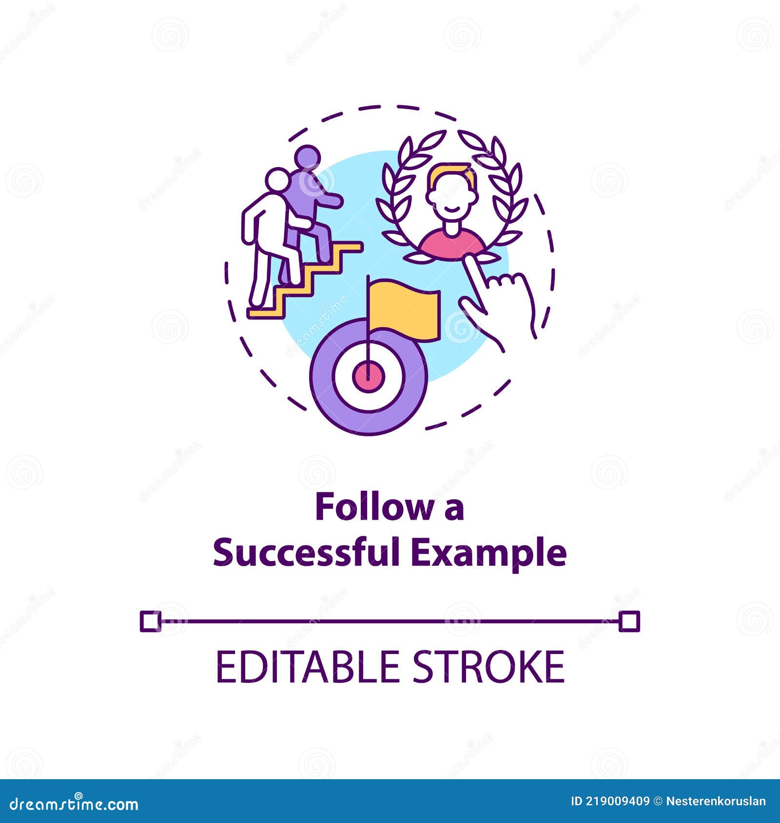 Follow Successful Example Concept Icon Stock Vector - Illustration of ...