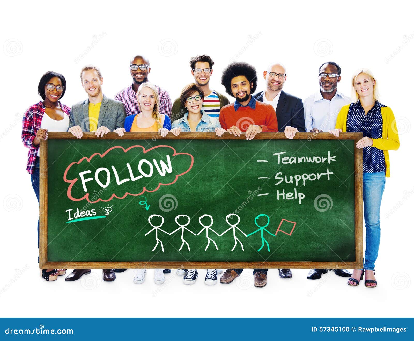 Follow Support Ideas Teamwork Social Media Concept Stock Photo - Image ...