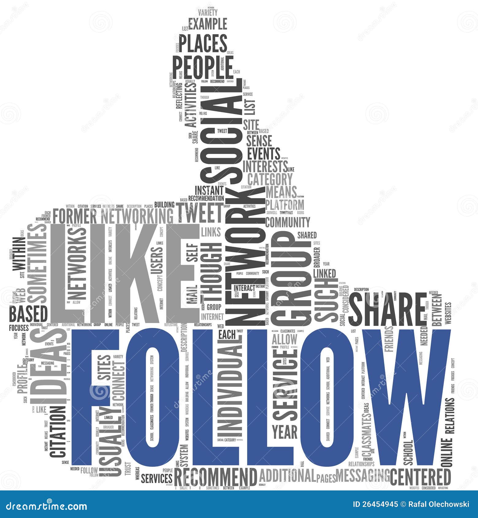 Follow Symbol in Tag Cloud on White Stock Illustration - Illustration ...