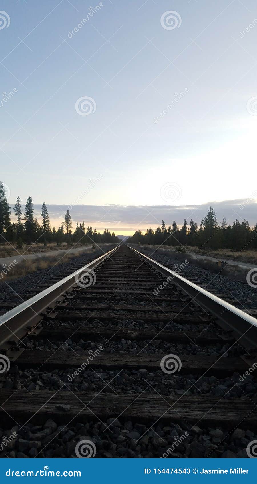 Follow the Train Tracks Off into the Sunset Stock Image - Image of ...