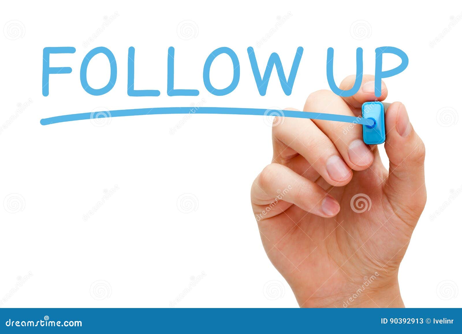 Follow Up Blue Marker stock image. Image of business - 90392913