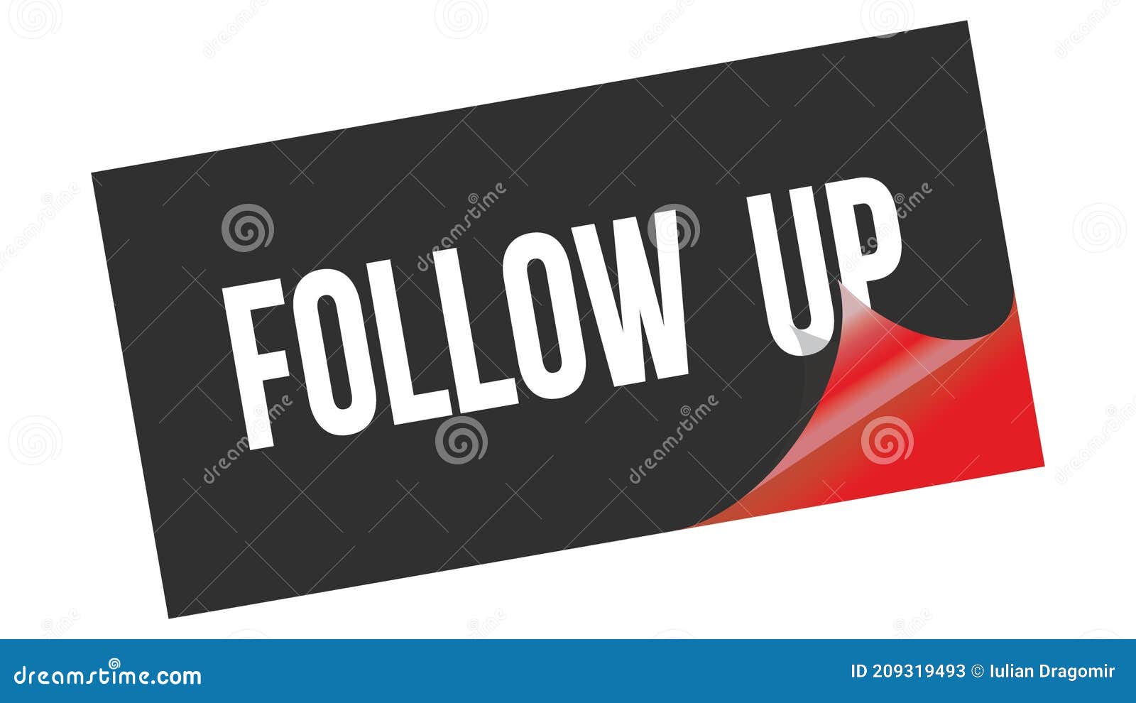 FOLLOW UP Text on Black Red Sticker Stamp Stock Illustration ...