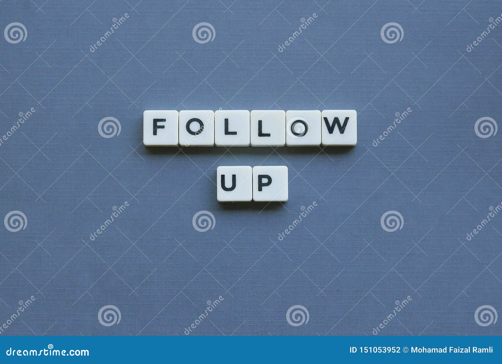Follow Up Word Made of Square Letter Word on Grey Background Stock ...