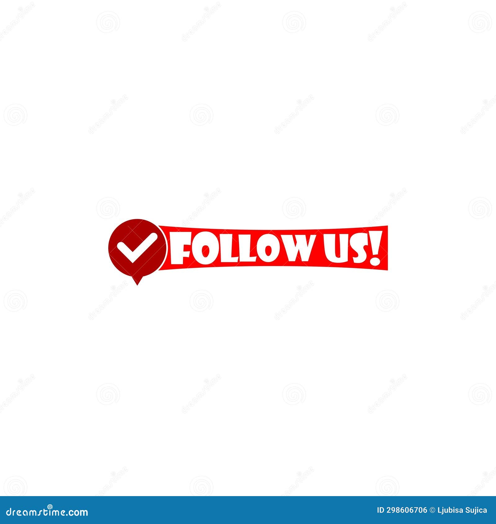 Follow Us Banner Isolated on White Background Stock Illustration ...