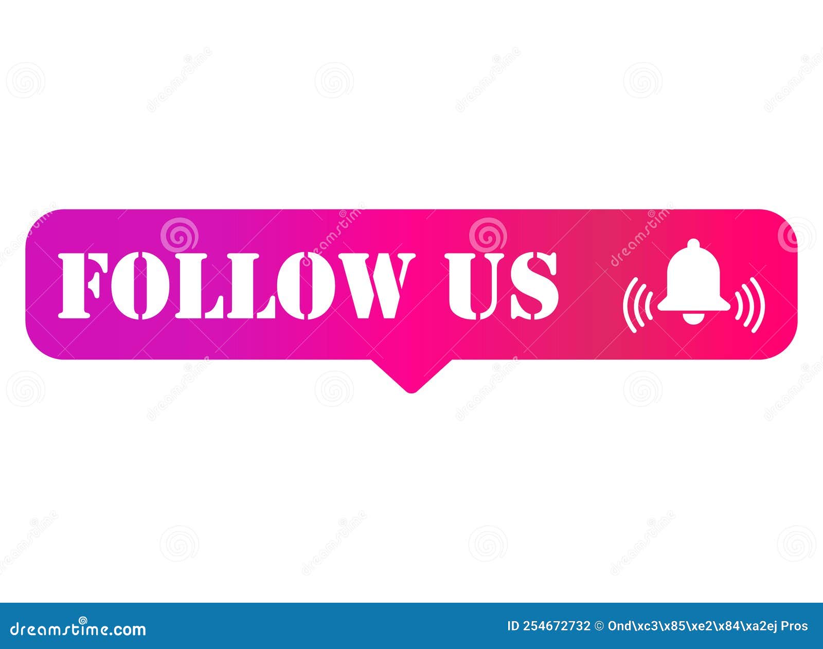Follow Us Graphic Concept Symbol, Speech Button Web Label, Vector ...