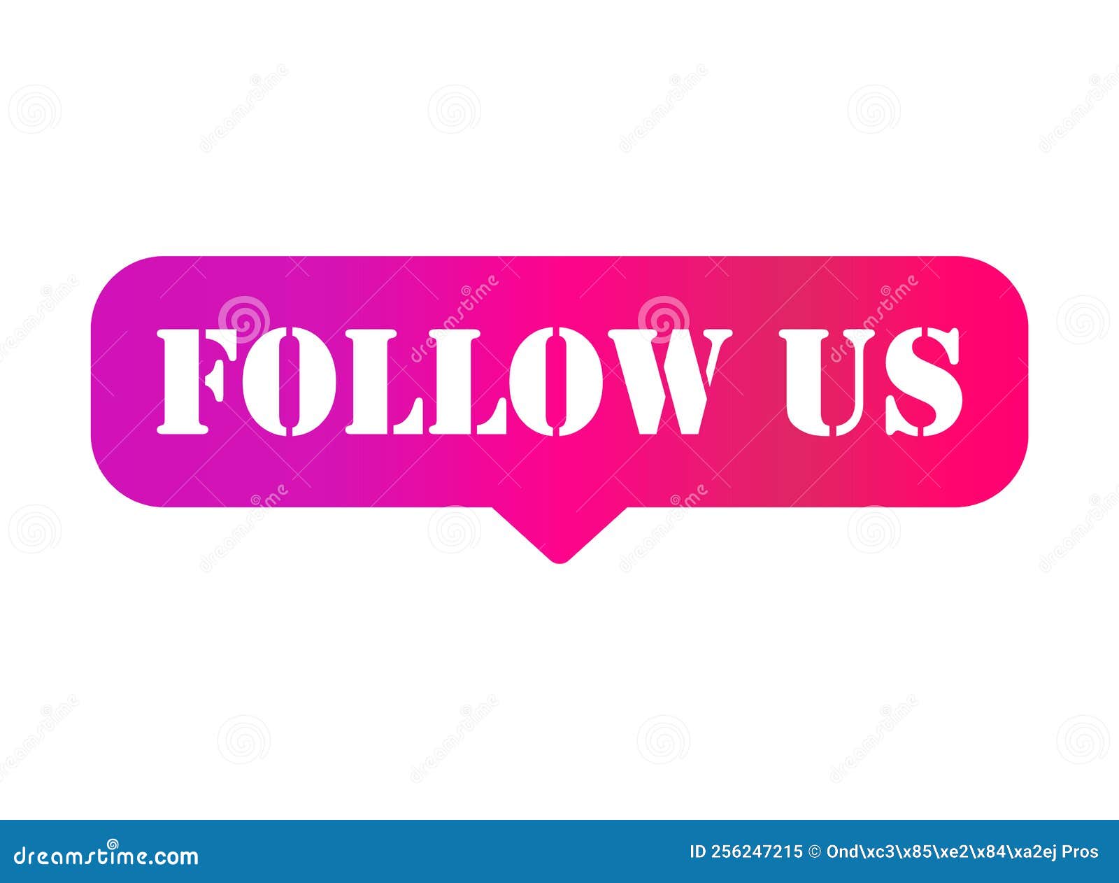 Follow Us Graphic Concept Symbol, Speech Button Web Label, Vector ...