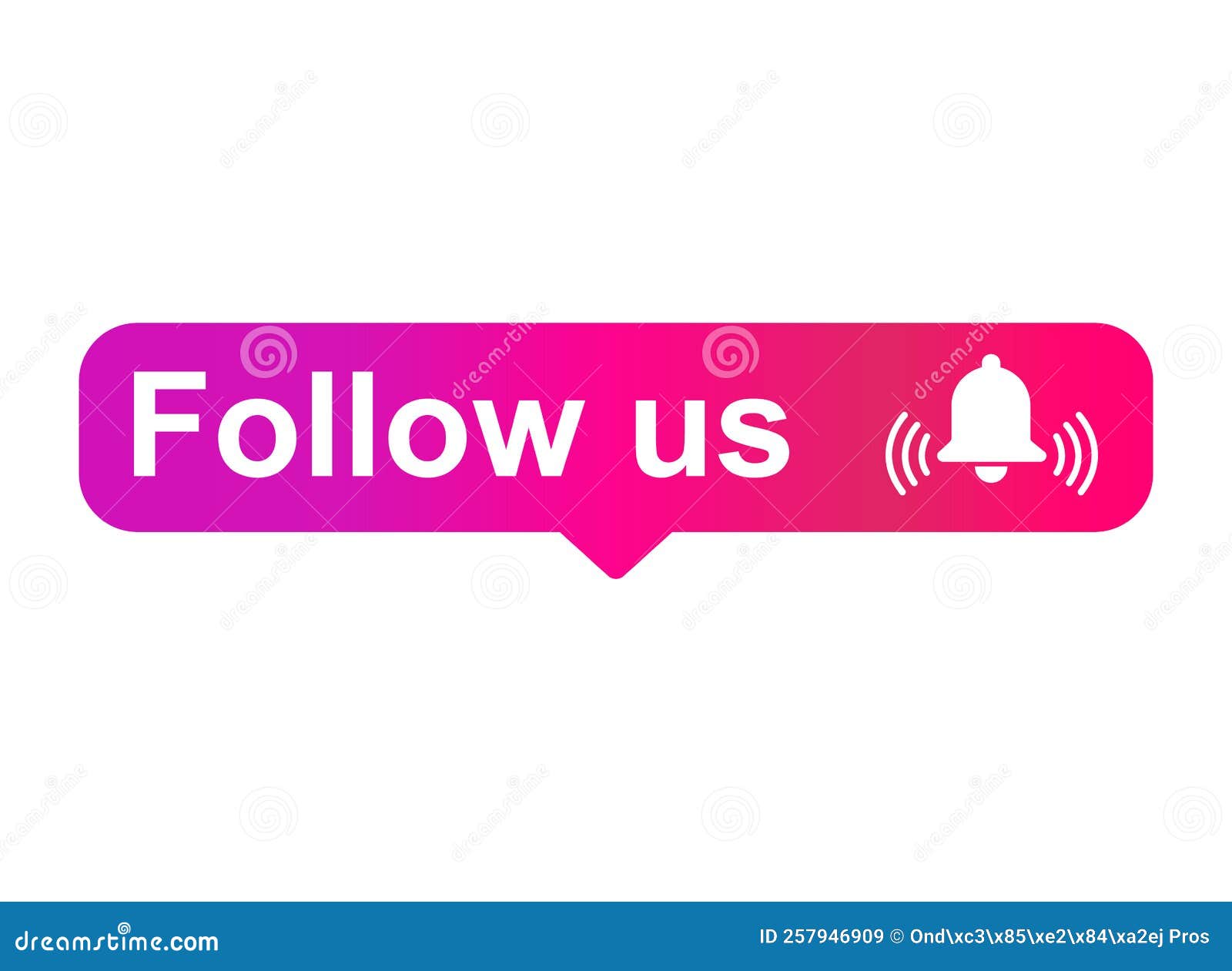 Follow Us Graphic Concept Symbol, Speech Button Web Label, Vector ...