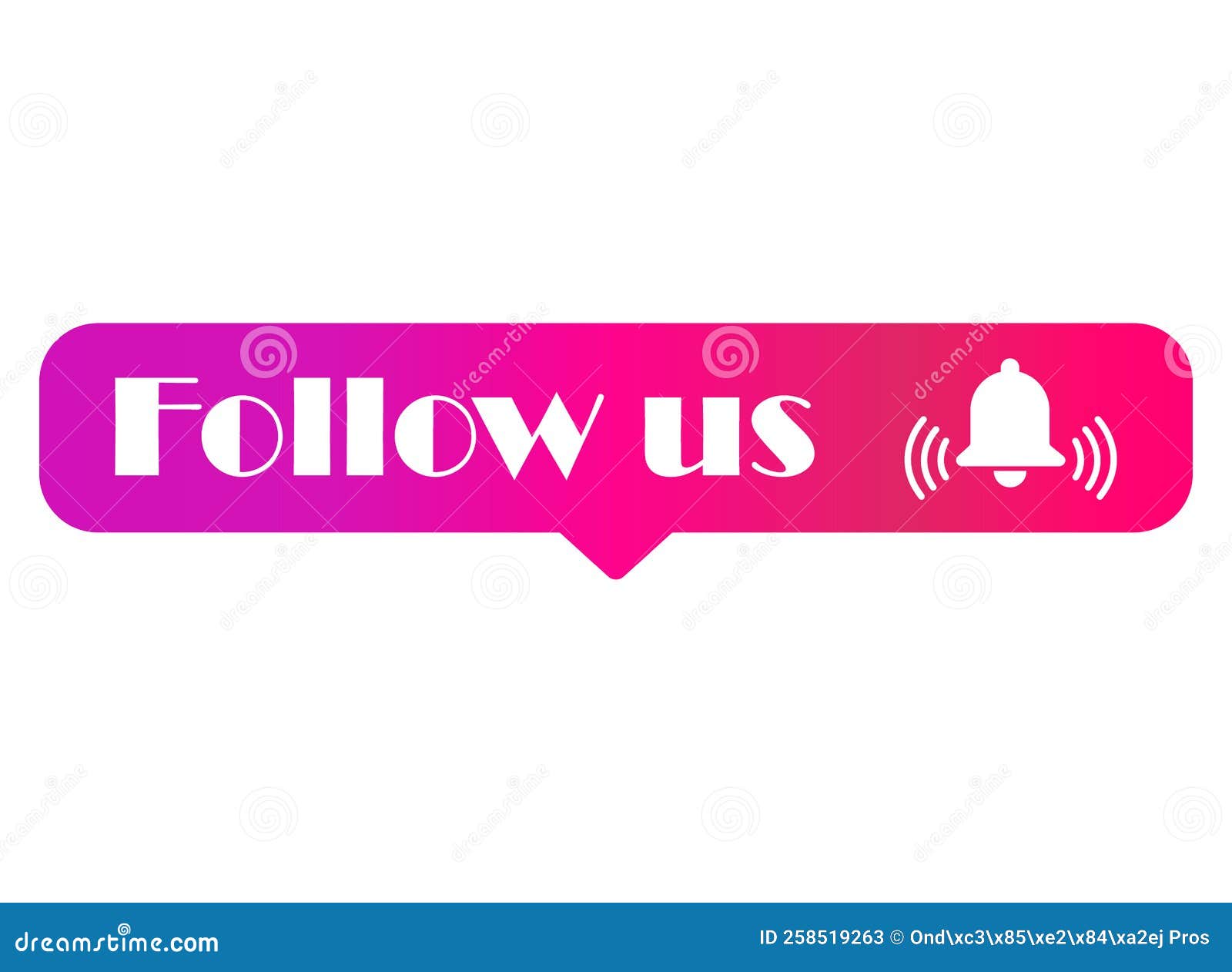 Follow Us Graphic Concept Symbol, Speech Button Web Label, Vector ...