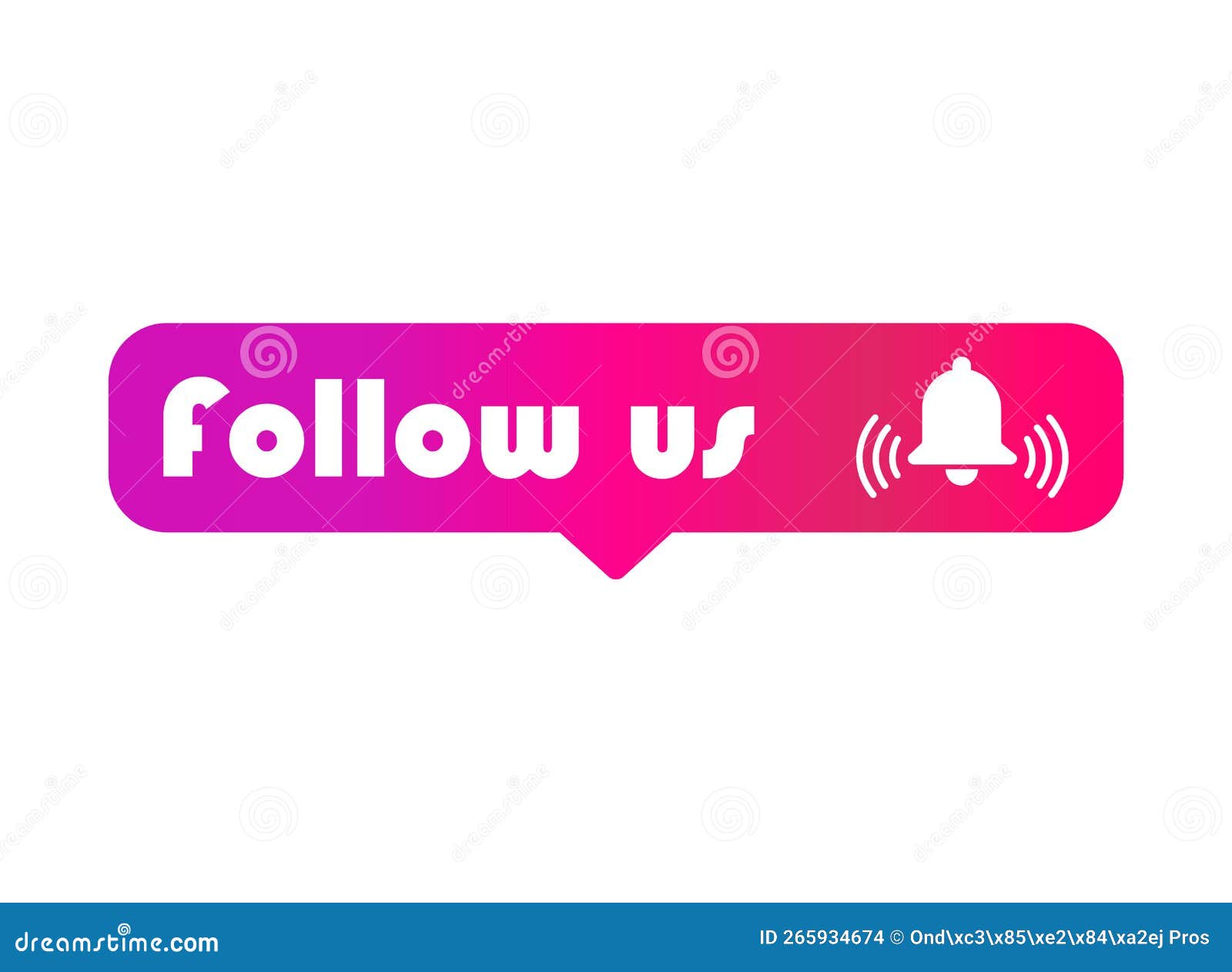 Follow Us Graphic Concept Symbol, Speech Button Web Label, Vector ...
