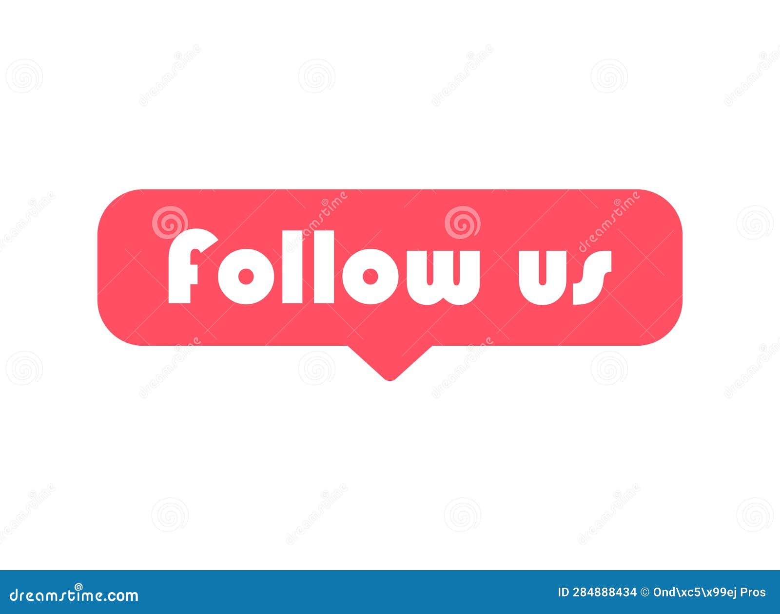 Follow Us Graphic Concept Symbol, Speech Button Web Label, Vector ...