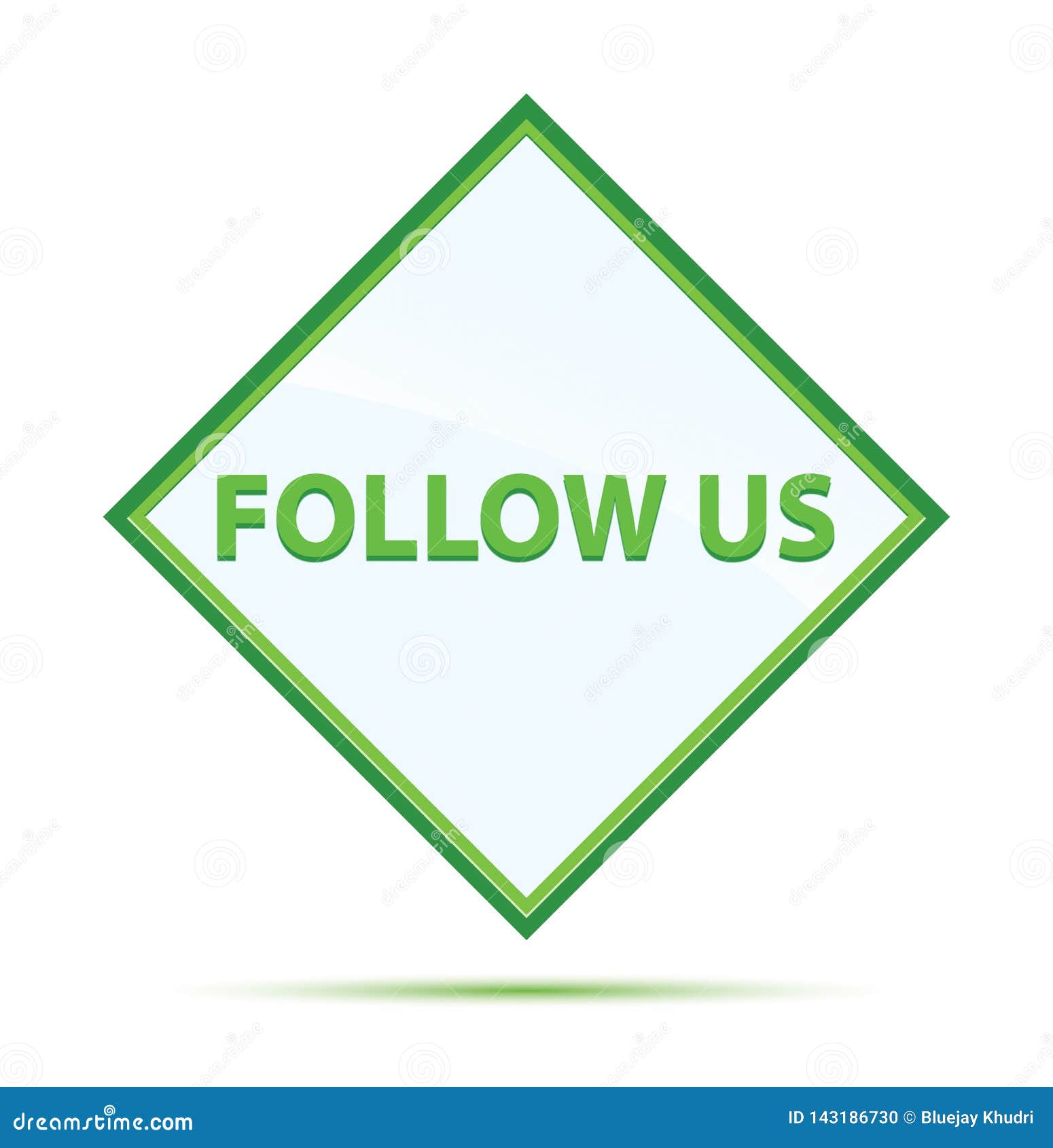 Follow Us Modern Abstract Green Diamond Button Stock Illustration ...