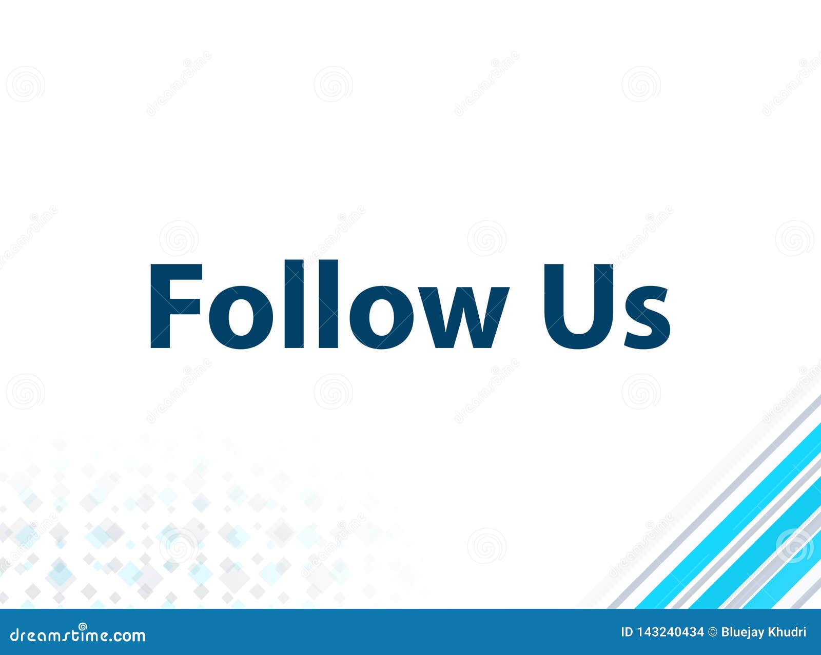 Follow Us Modern Flat Design Blue Abstract Background Stock ...