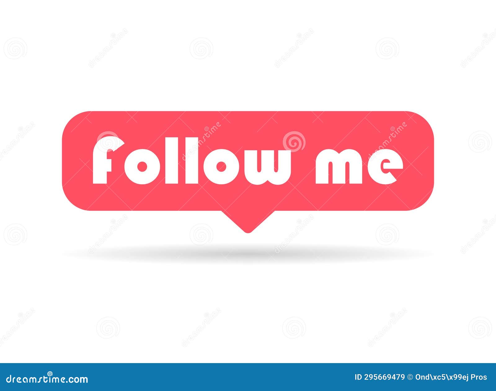 Follow Us Shadow Graphic Concept Symbol, Speech Button Web Label ...