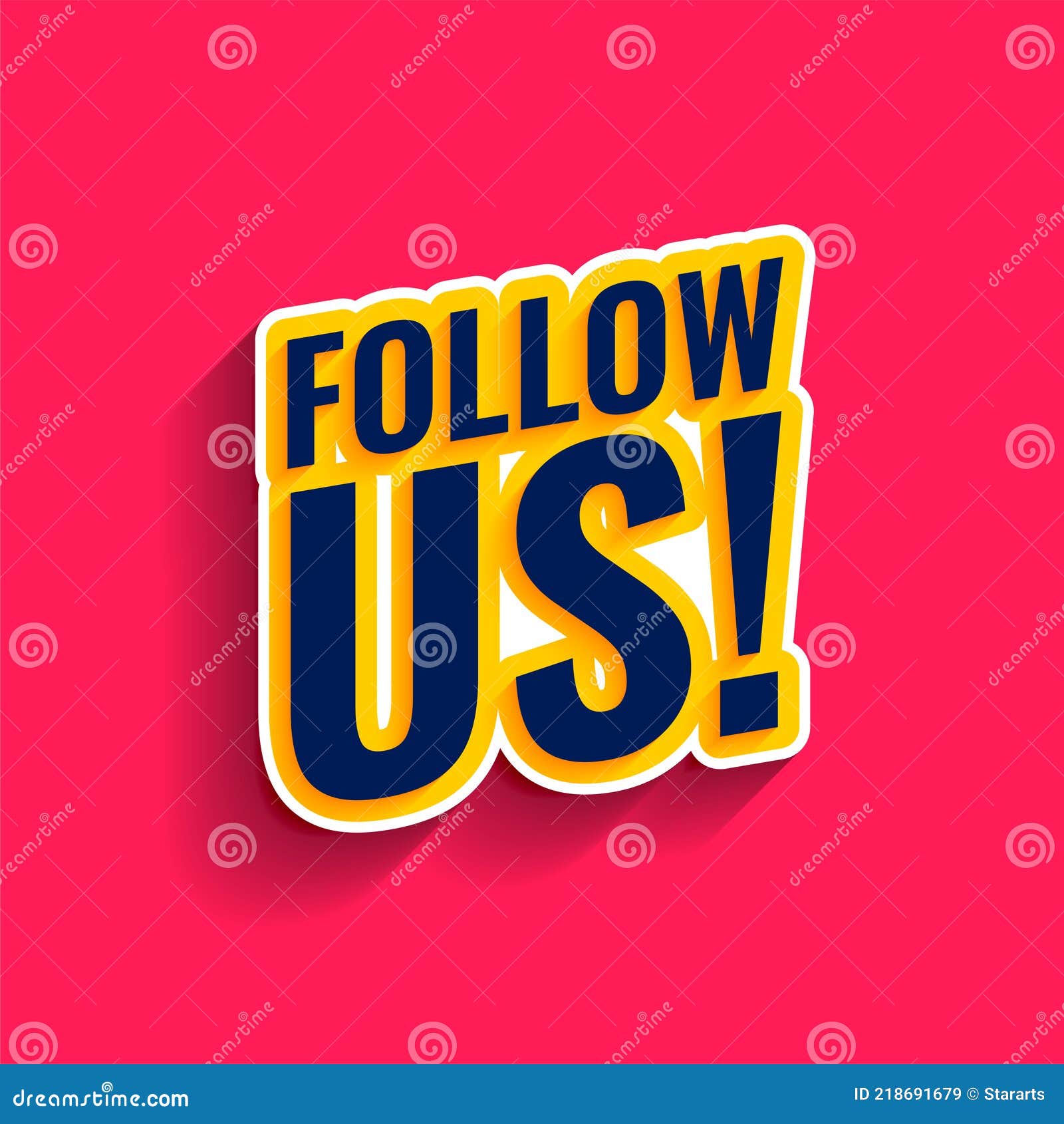 Follow Us on Social Media Banner Stock Vector - Illustration of ...