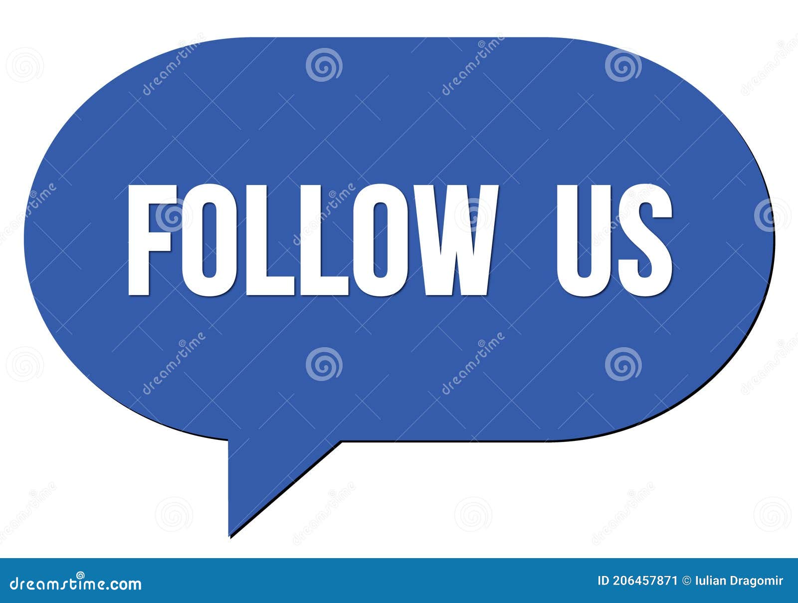 FOLLOW US Text Written in a Blue Speech Bubble Stock Illustration ...