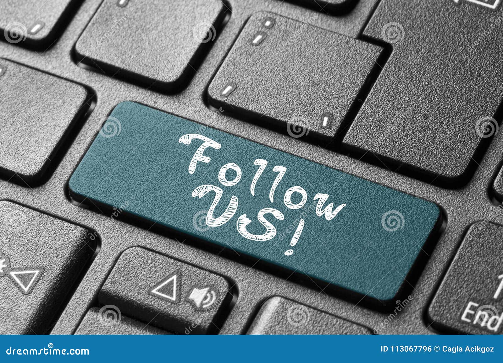 FOLLOW US Word Concept Button on Keyboard Stock Photo - Image of media ...
