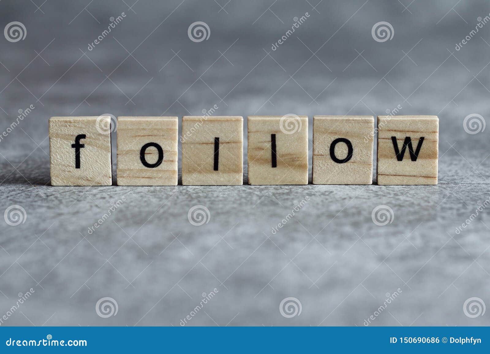 Follow Us Word On Wooden Blocks On Wood Table Royalty-Free Stock ...