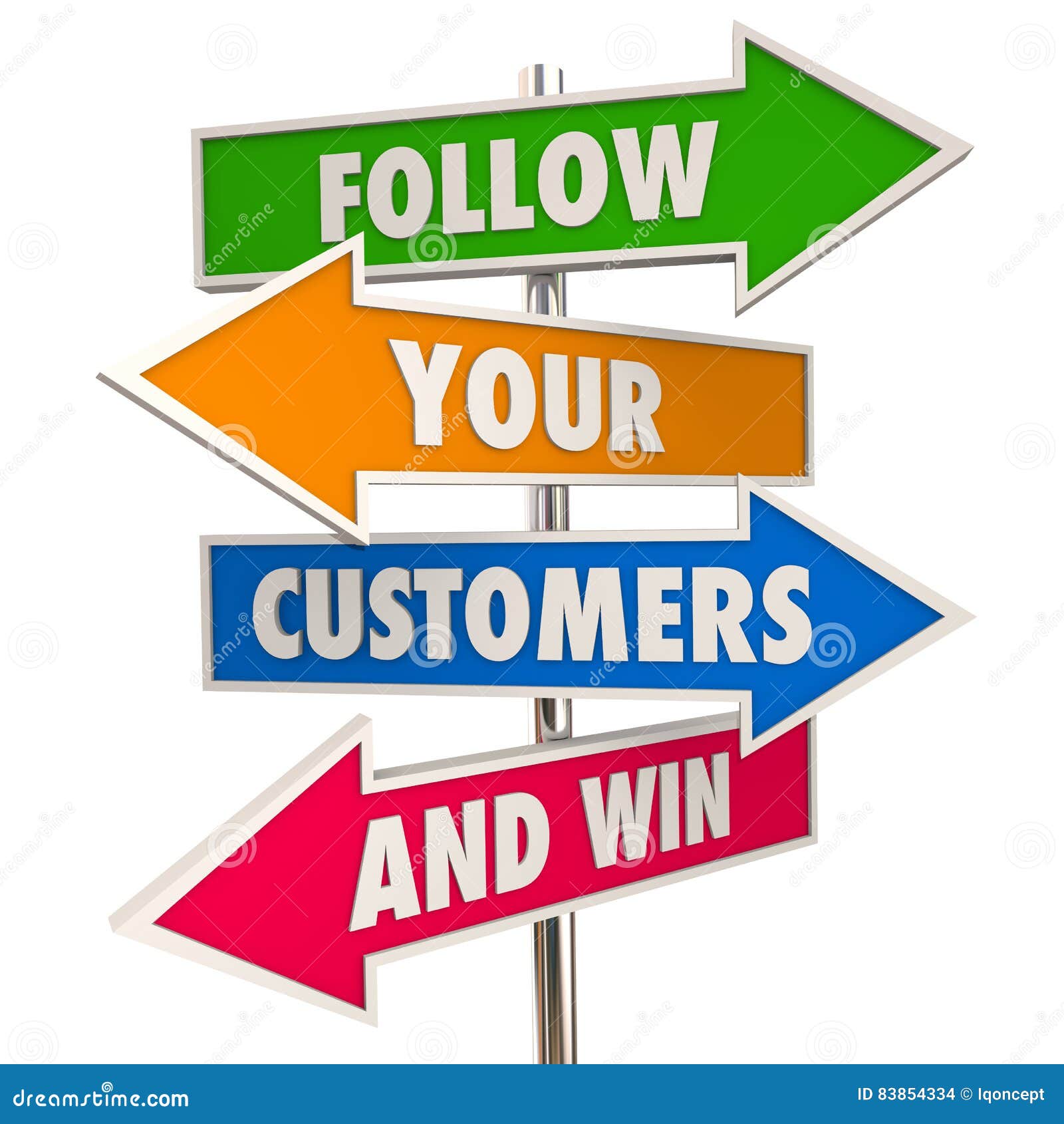 Follow Your Customers and Win Signs Meet Needs Stock Illustration ...