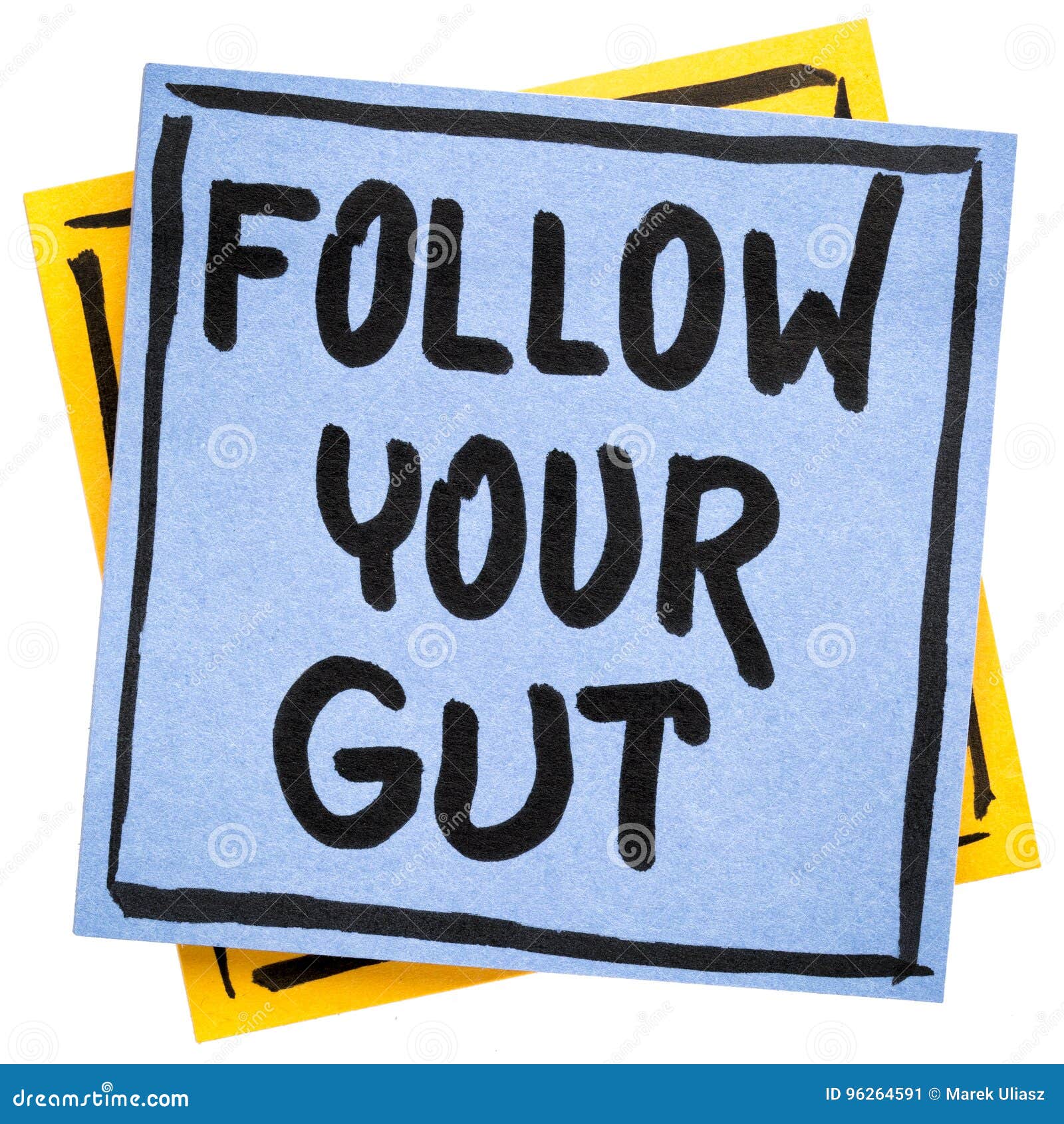 Follow Your Gut Advice or Reminder Stock Image - Image of memo ...