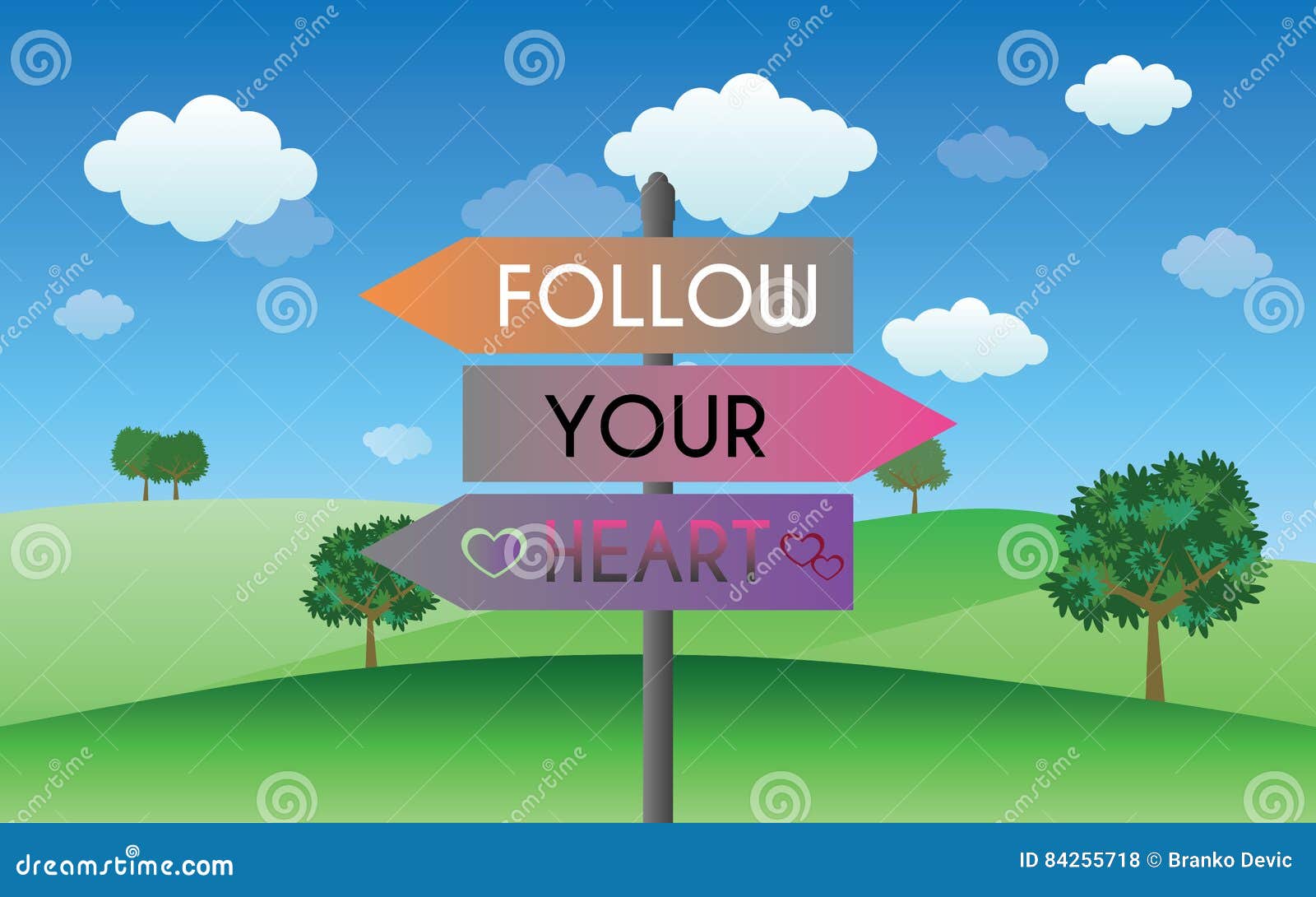 Follow your heart sign stock vector. Illustration of wallpaper - 84255718