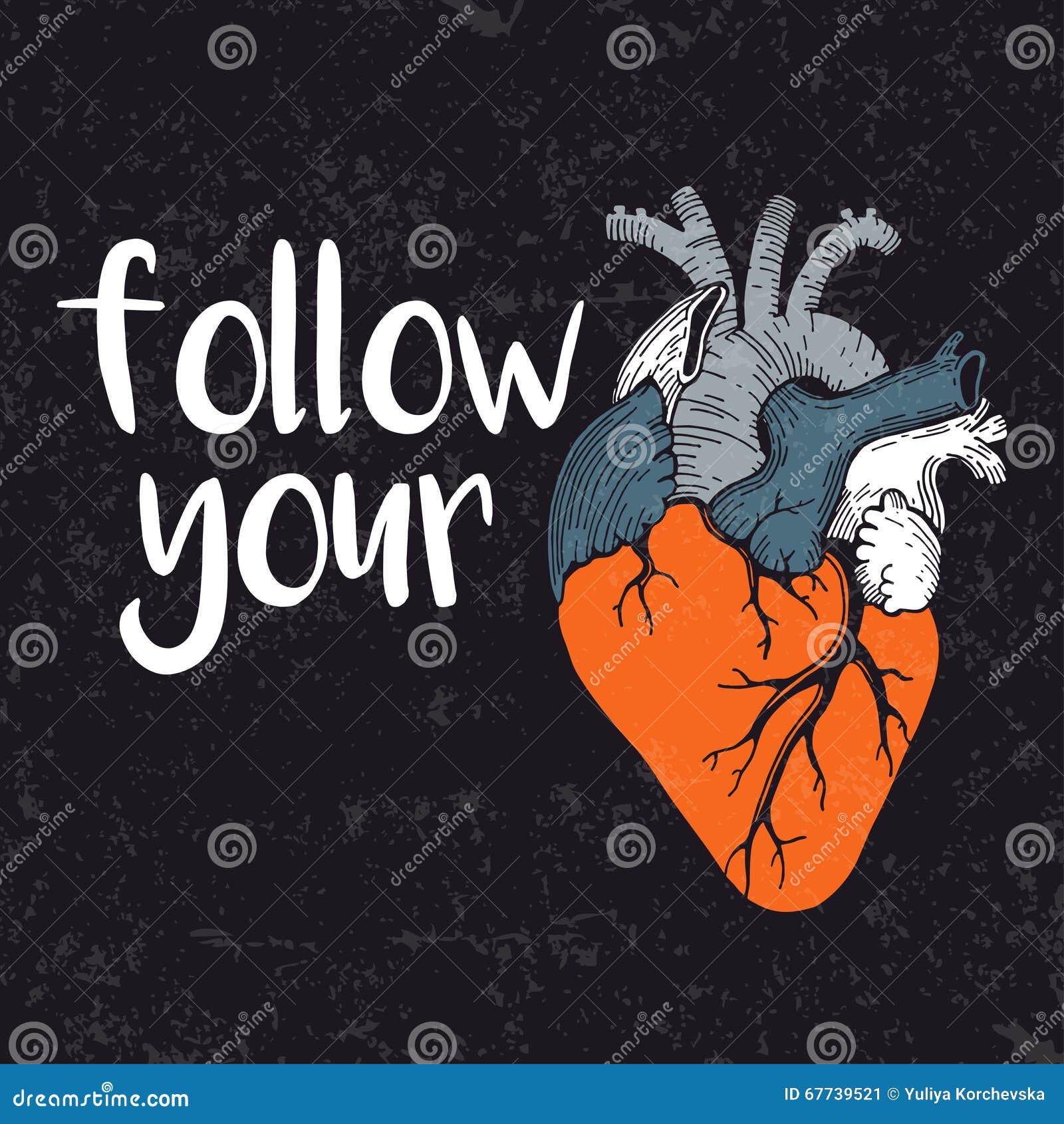 Follow your heart stock vector. Illustration of decoration - 67739521
