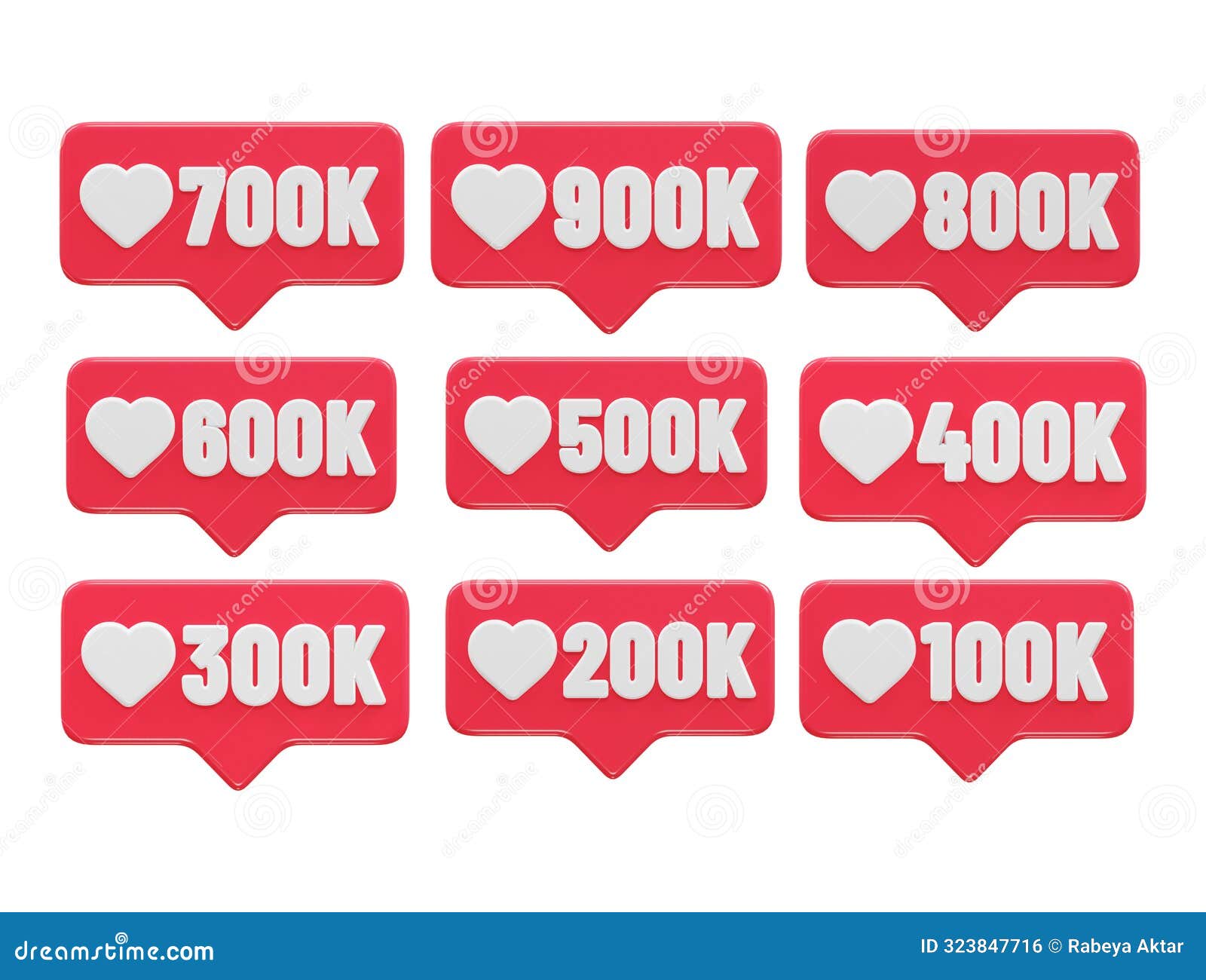 Follower Celebration Text Icon Vector Illustration Element 3d Rendering ...