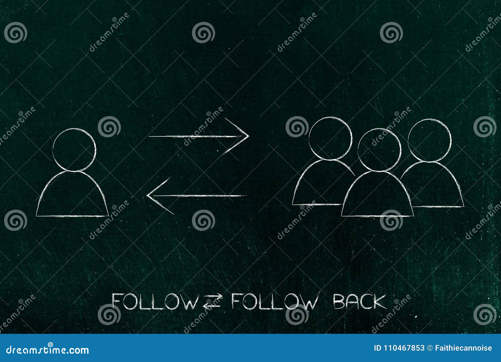 Follower and Follow Back User Next To Group of Others and Double Stock ...