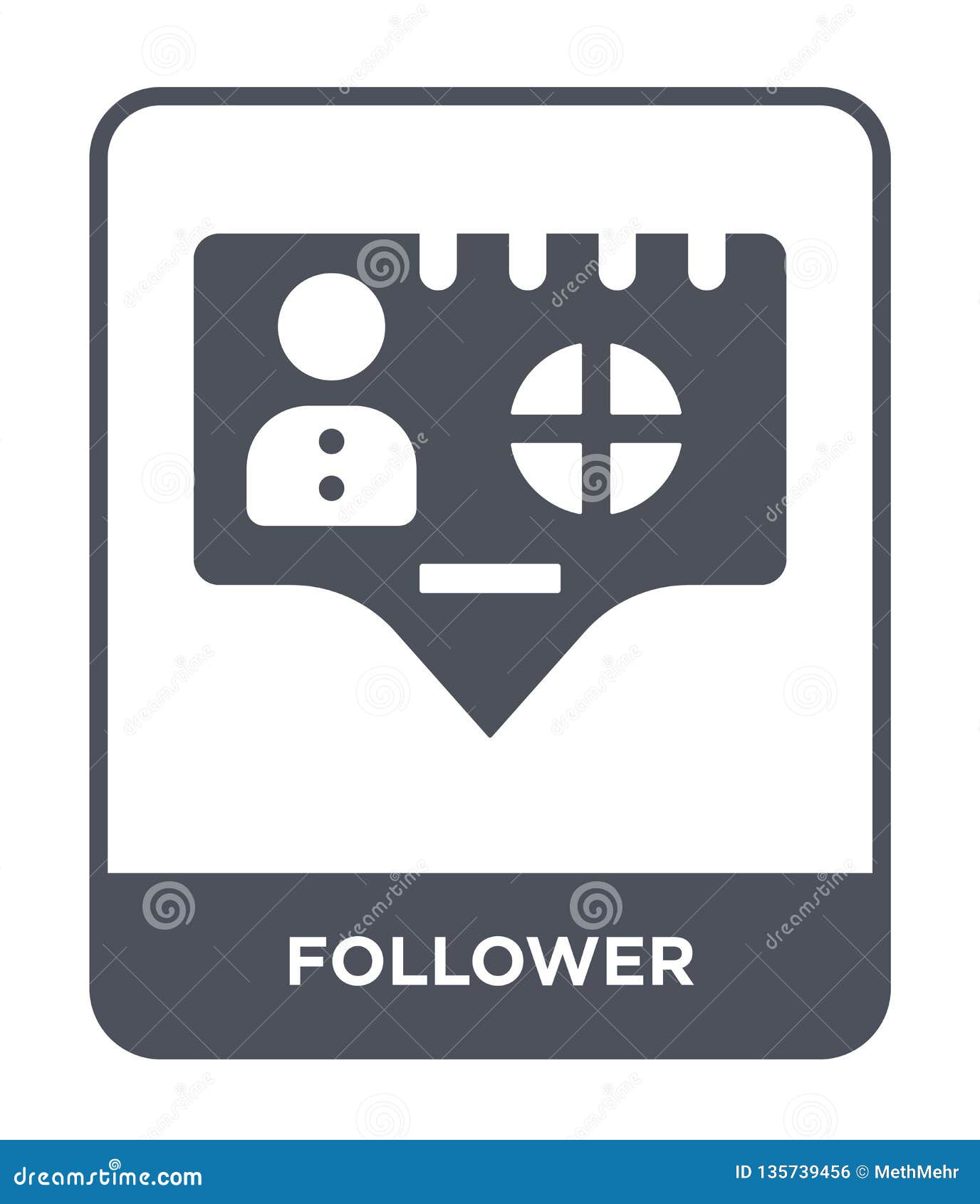 Follower Icon in Trendy Design Style. Follower Icon Isolated on White ...
