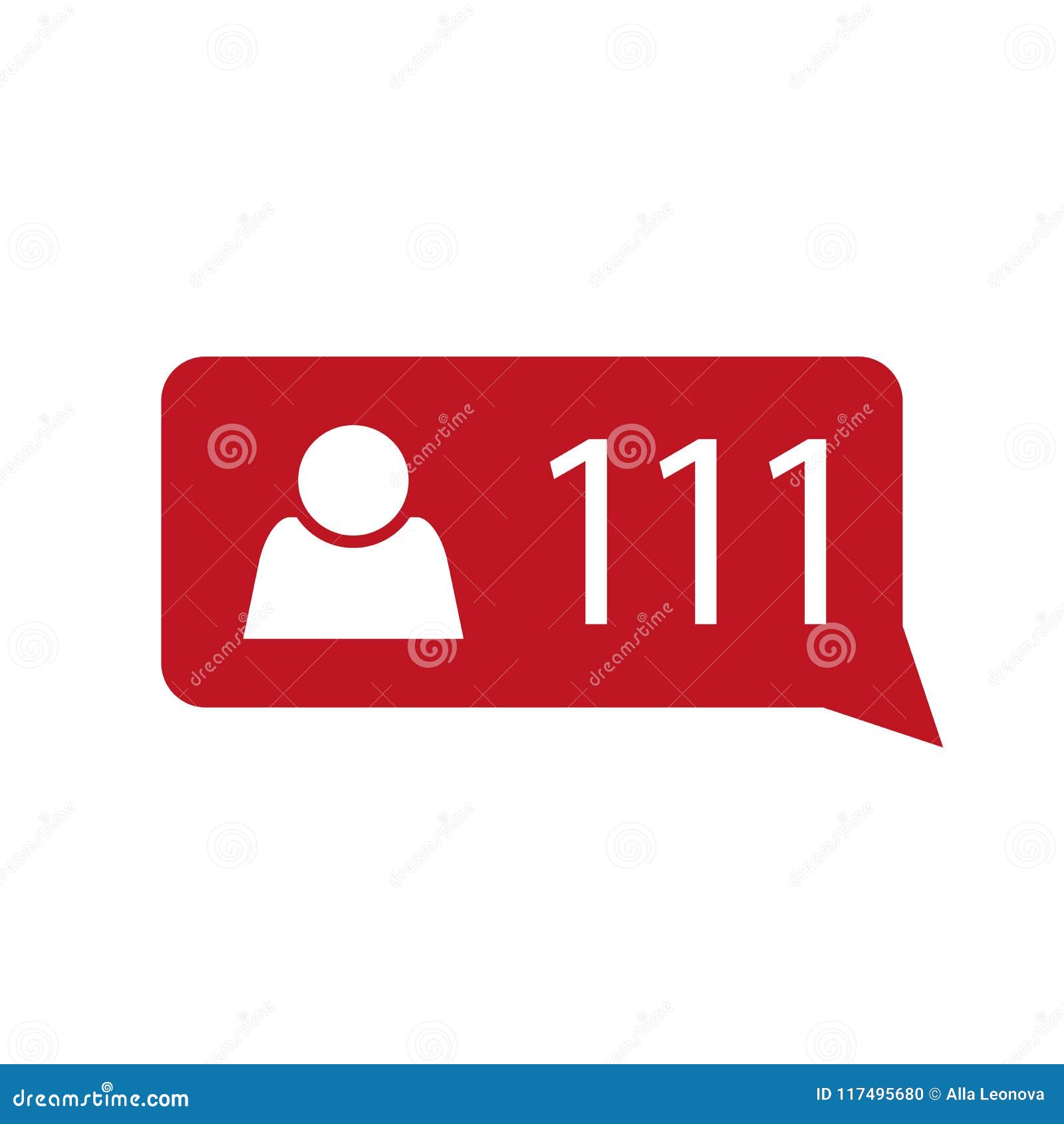 Follower Isolated Counter Notification. Flat Social Media Sign. Vector ...