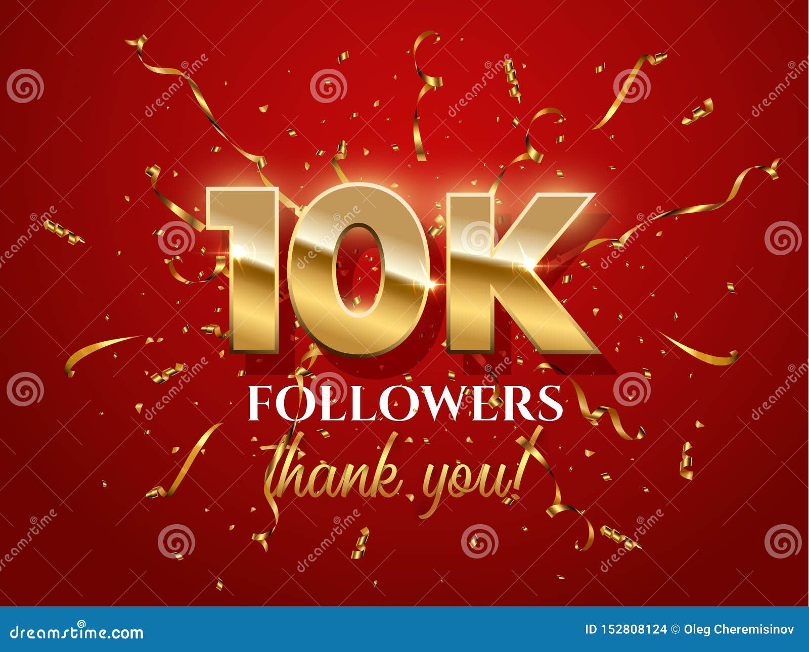 10000 Followers Celebration Vector Banner With Text Stock Vector