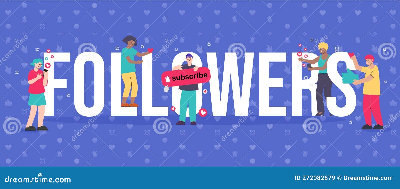 Followers Flat Text Composition Stock Illustration - Illustration of ...