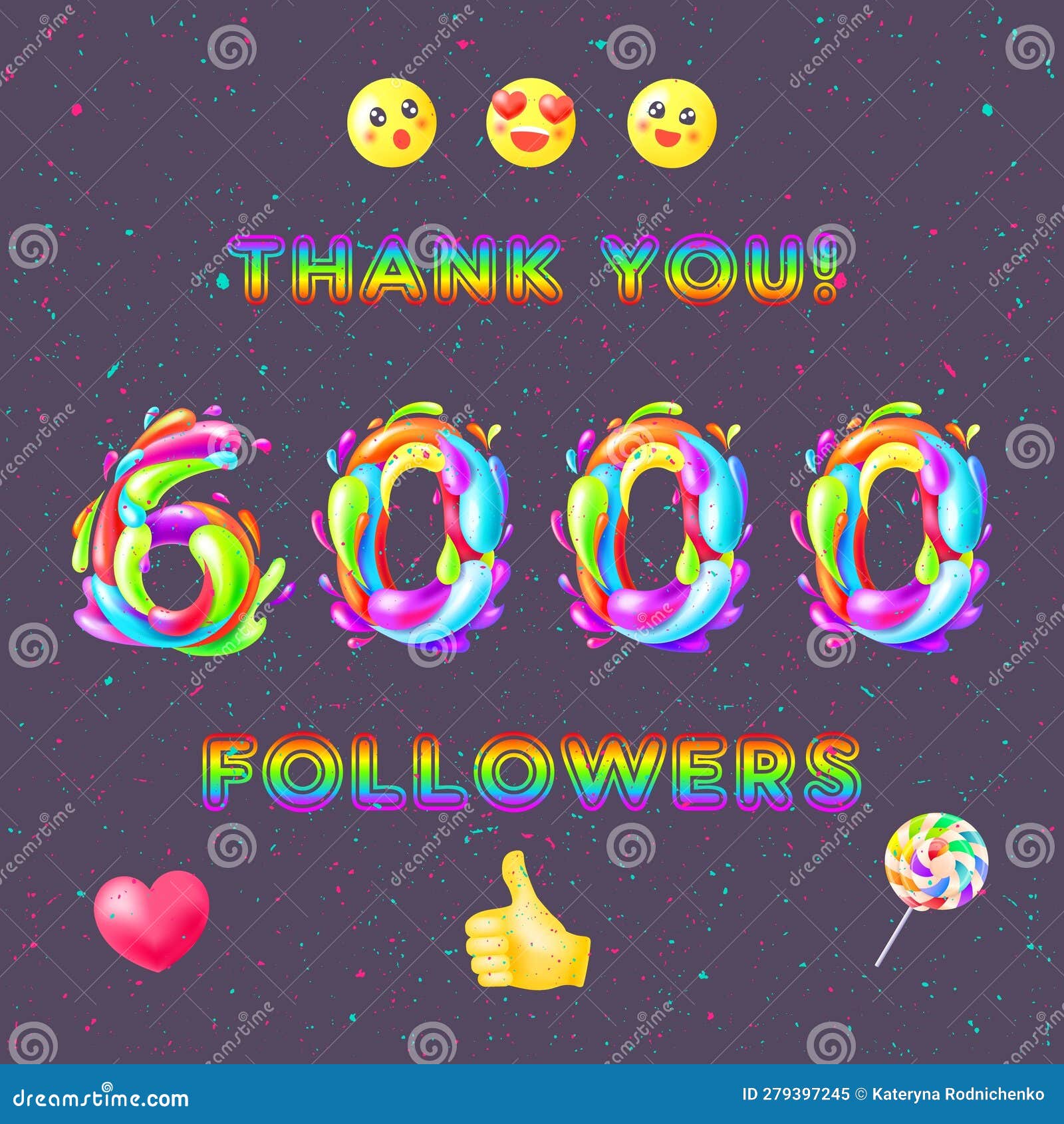 6000 Followers Vector. Greeting Social Card Thank You Followers ...