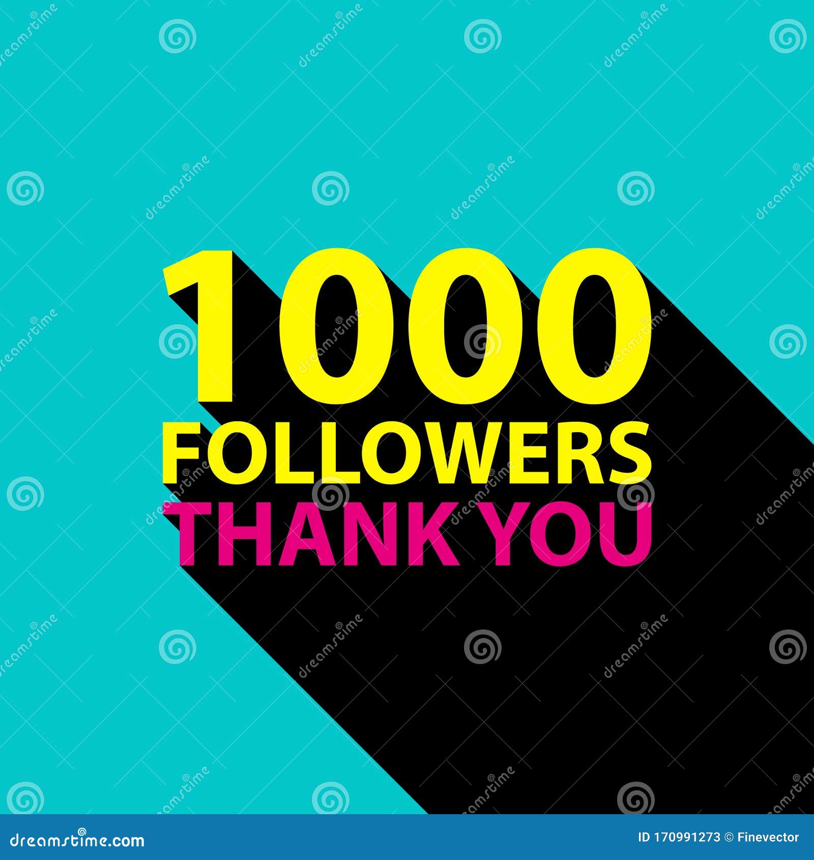 1000 Followers Thank You Card Template For Social Networks Promotion
