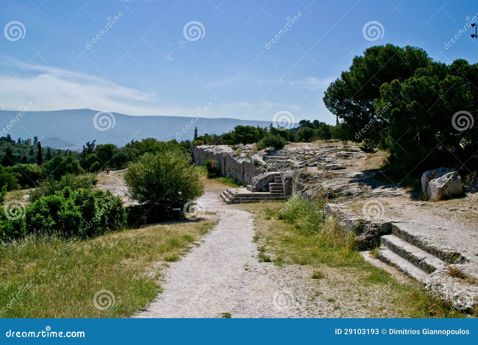 Following the Ancient Path To Pnyx Stock Image - Image of landscape ...