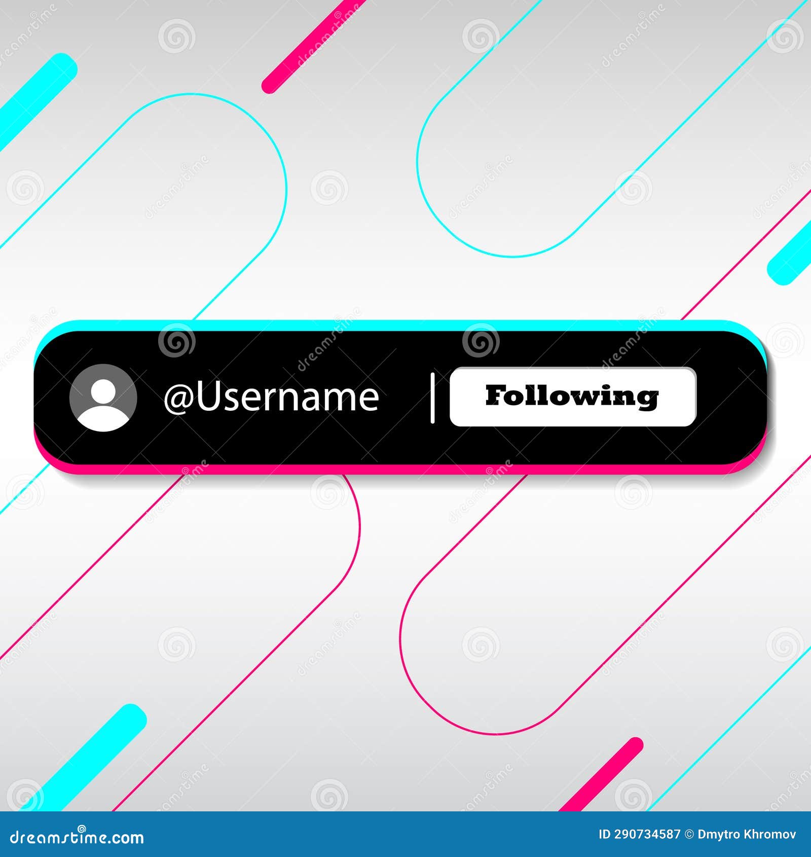 Following. Banner in the Style of a Popular Social Network. Flat Style ...