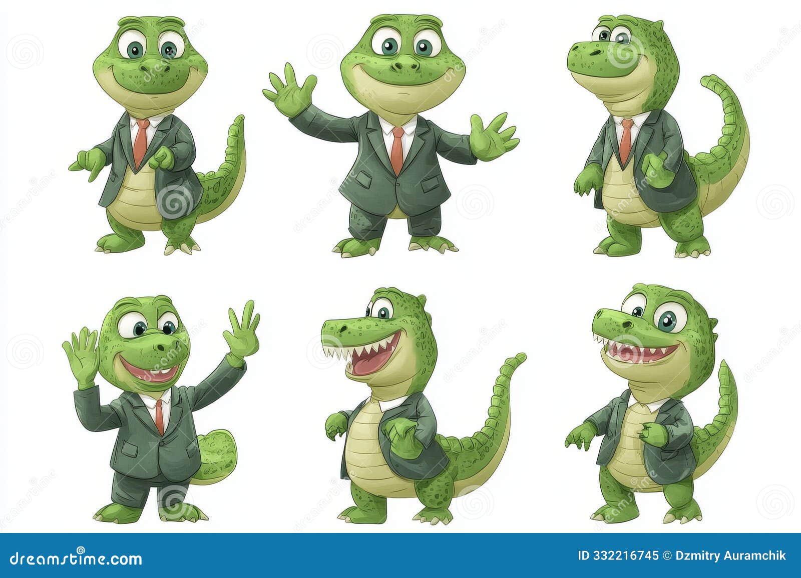 The Following 3D Crocodile Avatars are Displayed on a Plain White ...