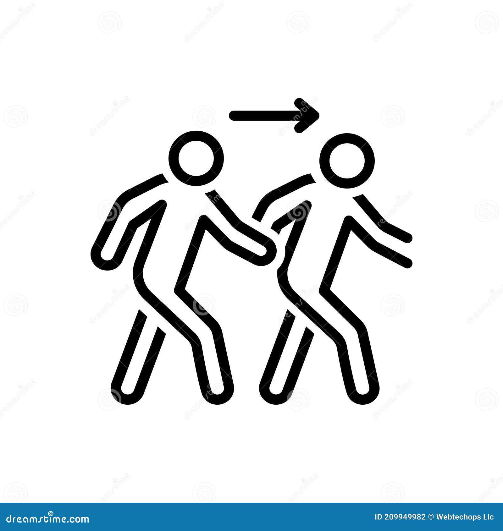 Black Line Icon for Following, Follow and Trailing Stock Vector ...