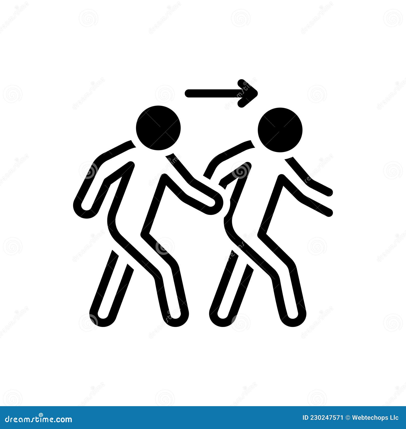 Black Solid Icon for Following, Follow and Trailing Stock Vector ...