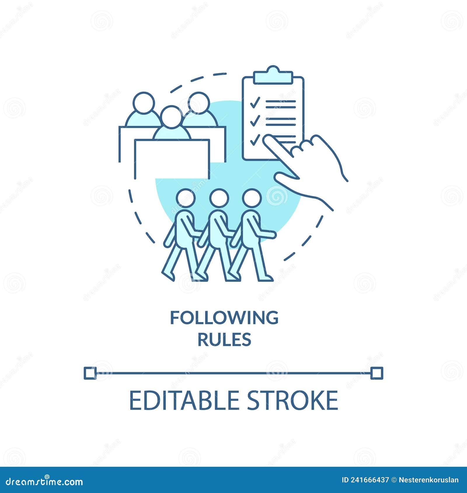 Following Rules Turquoise Concept Icon Stock Vector - Illustration of ...