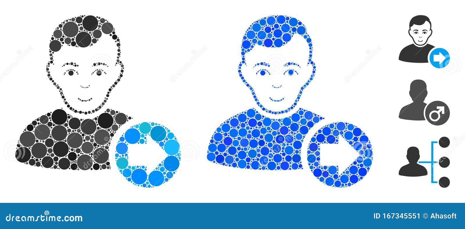 Following User Mosaic Icon of Circle Dots Stock Vector - Illustration ...