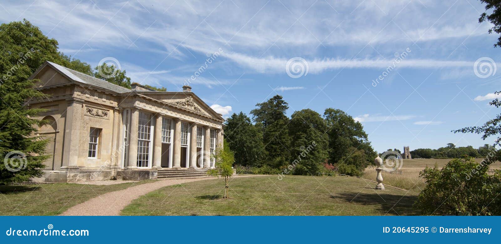 The Folly & Church at Croome Park Stock Image - Image of capability ...