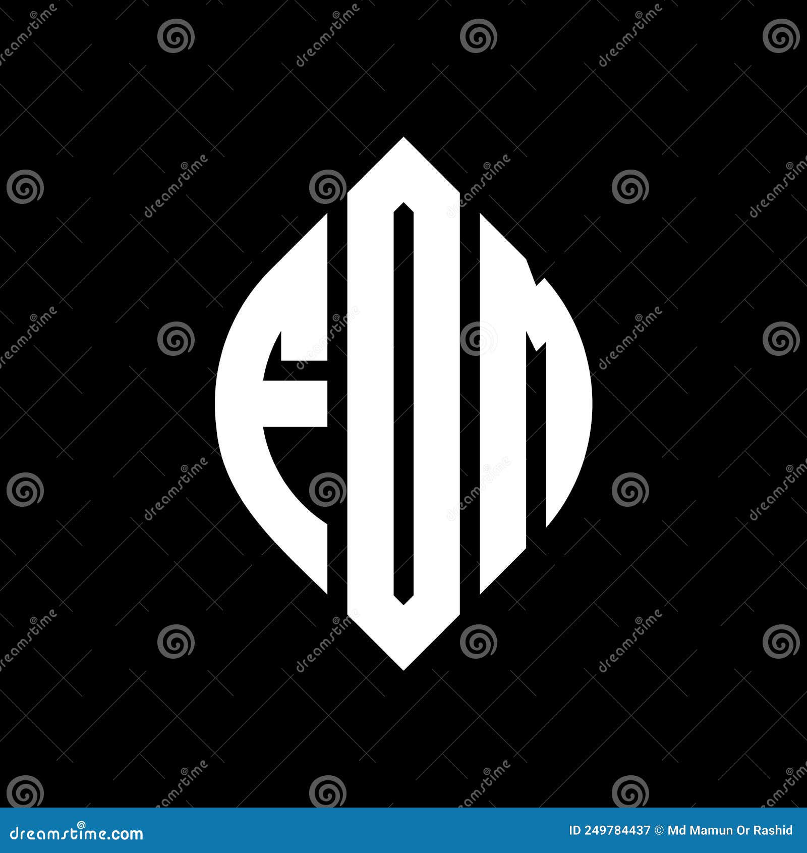 FOM Circle Letter Logo Design with Circle and Ellipse Shape. FOM ...